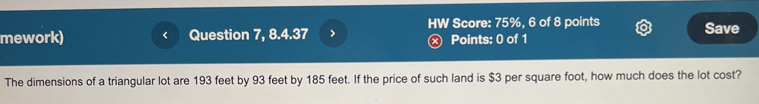 Solved mework)Question 7, 8.4.37HW Score: 75%,6 ﻿of 8 | Chegg.com
