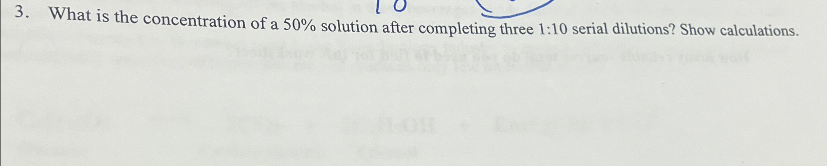 Solved What is the concentration of a 50% ﻿solution after | Chegg.com