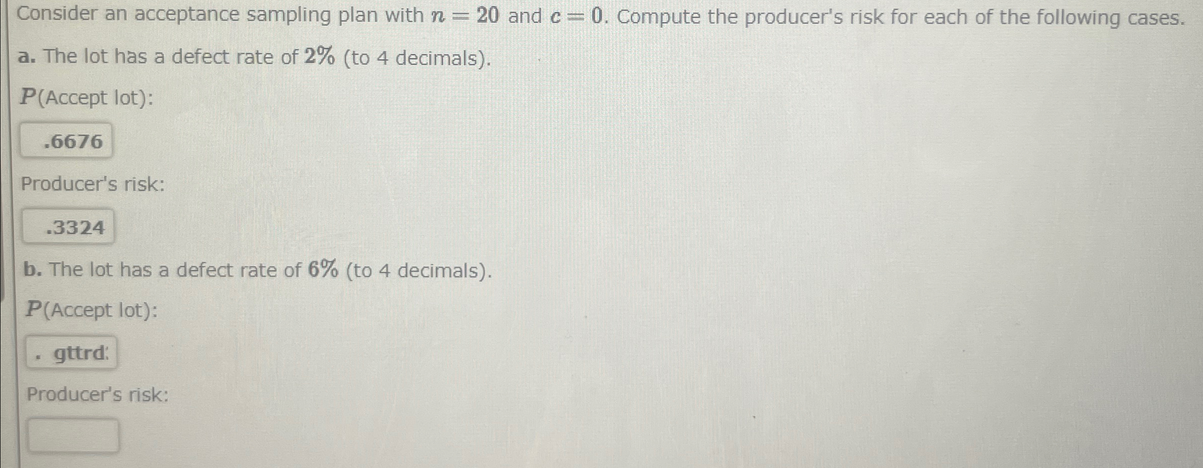 Solved Consider an acceptance sampling plan with n=20 ﻿and | Chegg.com