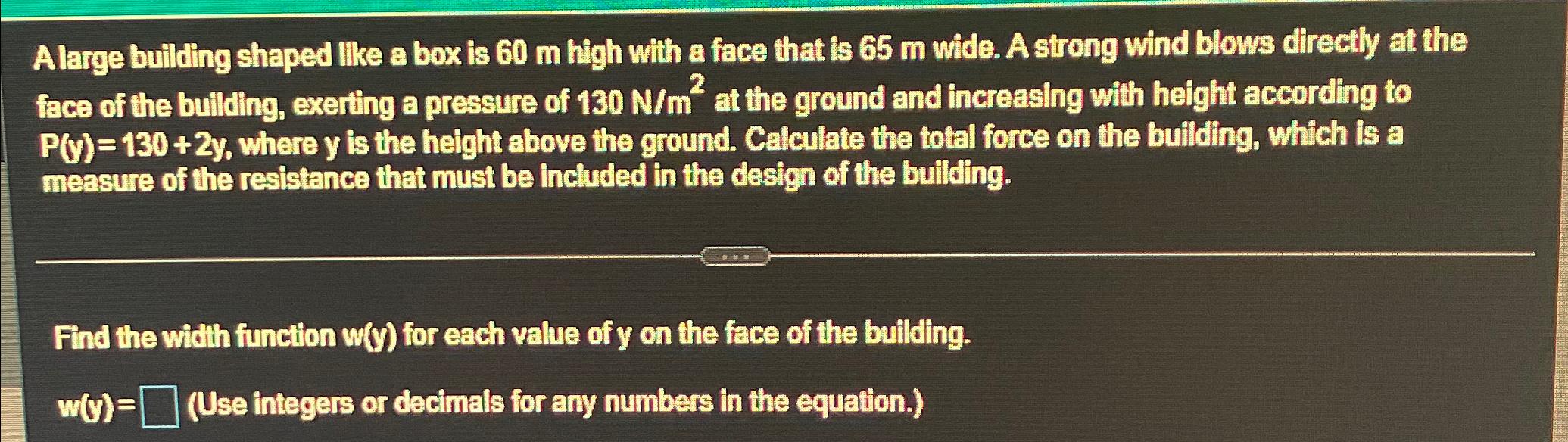 Solved Alarge building shaped like a box is 60m ﻿high with a | Chegg.com
