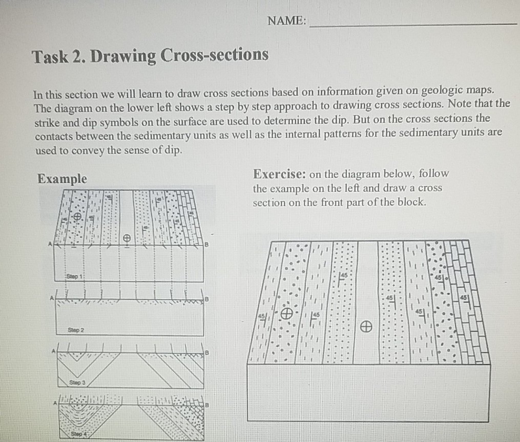 Solved NAME: Task 2. Drawing Cross-sections In this section | Chegg.com