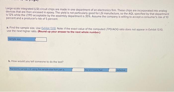 Solved Large-scale integrated (LSI) circuit chips are made | Chegg.com