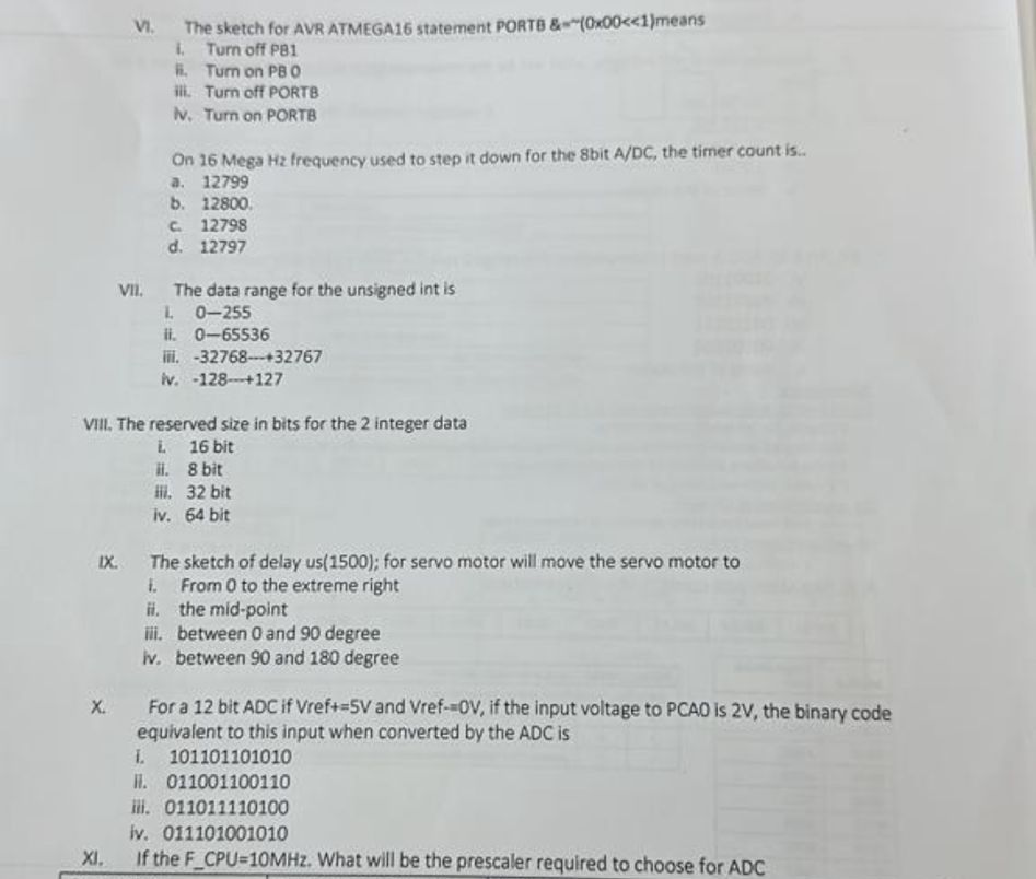 v. ﻿The sketch for AVR ATMEGA16 ﻿statement PORTB & | Chegg.com