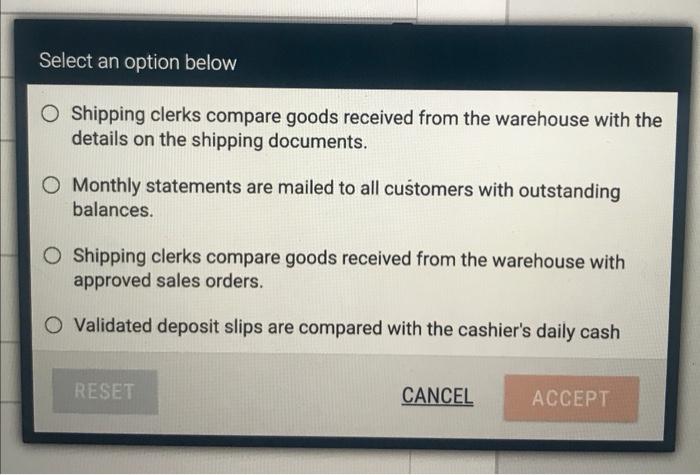 Solved Select from the option list provided one internal | Chegg.com