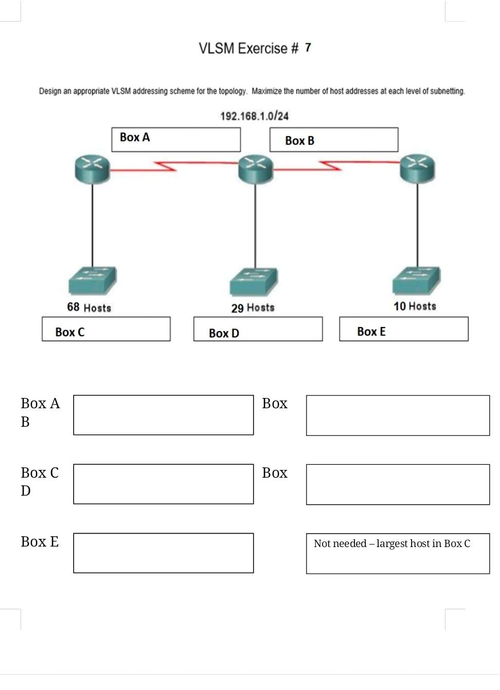 Solved VLSM Exercise # 7 Design an appropriate VLSM | Chegg.com
