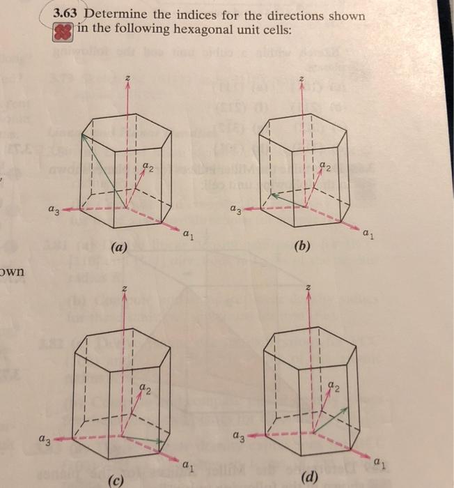 Solved 3.63 Determine the indices for the directions shown | Chegg.com