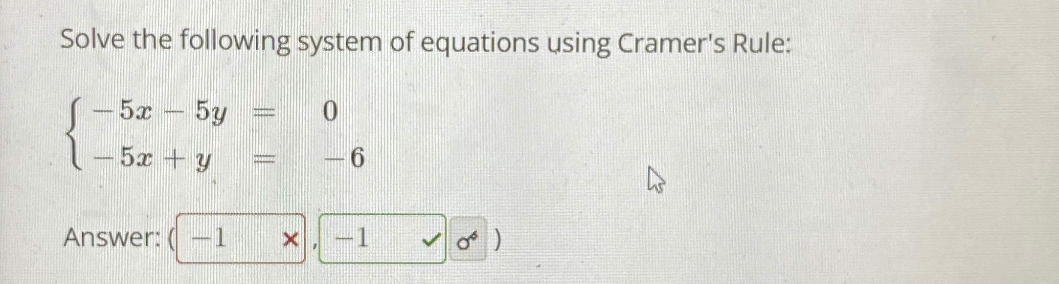 Solved Solve the following system of equations using | Chegg.com