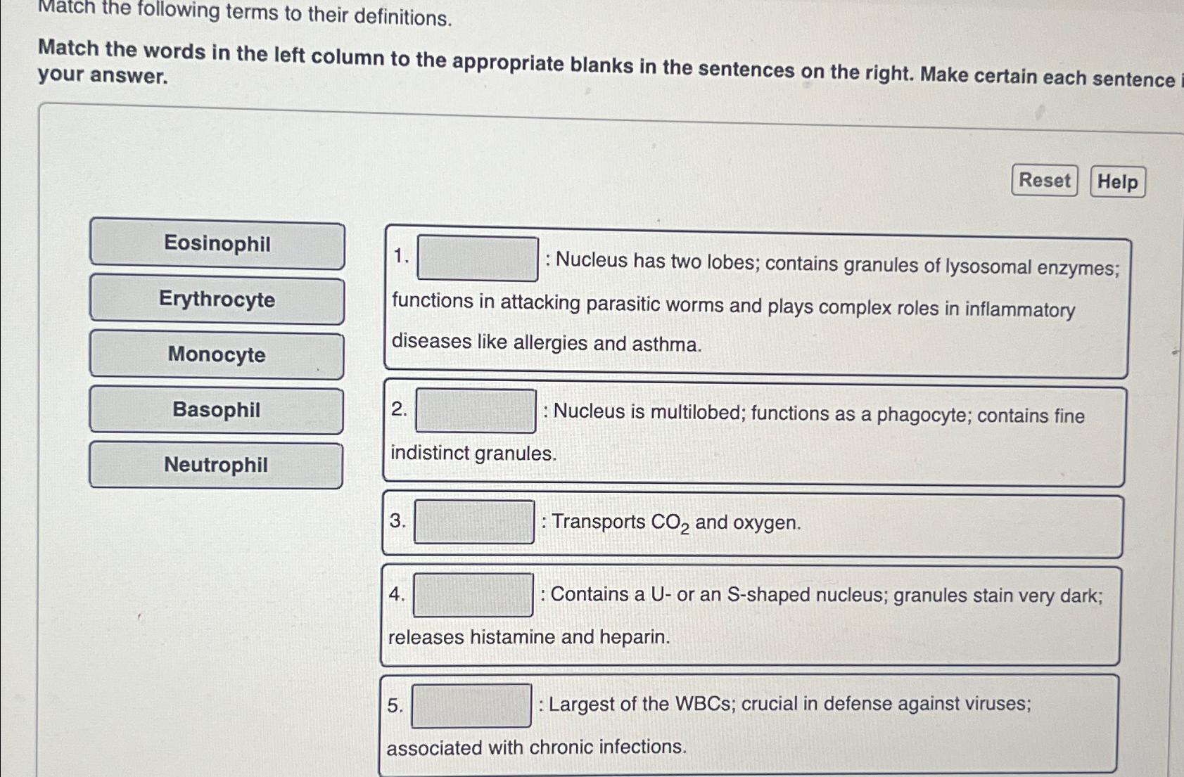Solved Match the following terms to their definitions.Match | Chegg.com