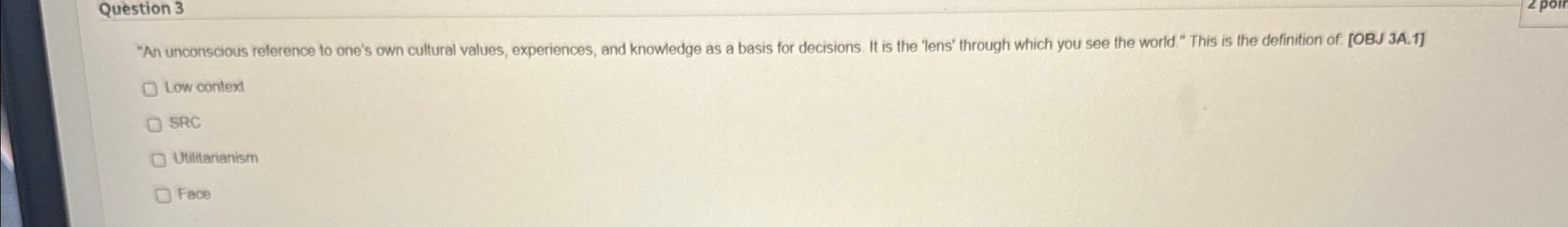 Solved Question 3"An unconscious reference to one's own | Chegg.com
