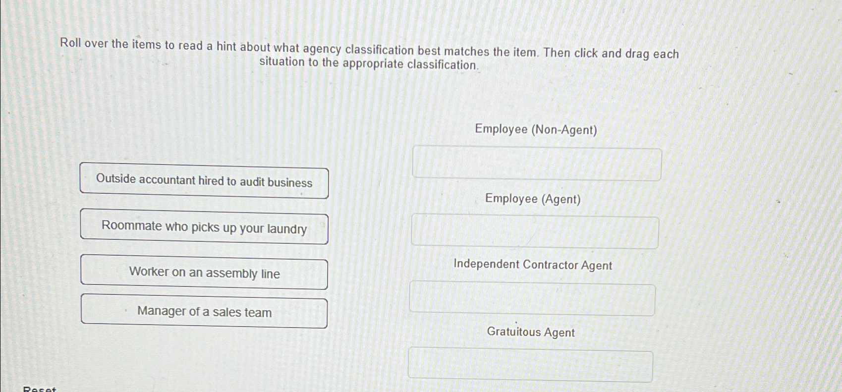 Solved Roll over the items to read a hint about what agency | Chegg.com