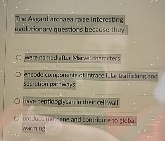 Solved The Asgard archaea raise interesting evolutionary | Chegg.com