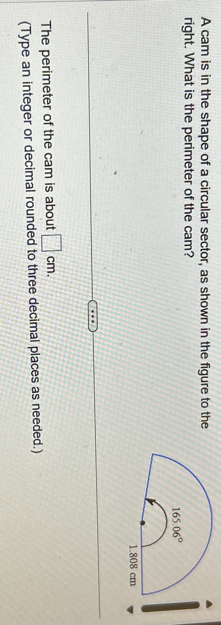 Solved A cam is in the shape of a circular sector, as shown | Chegg.com