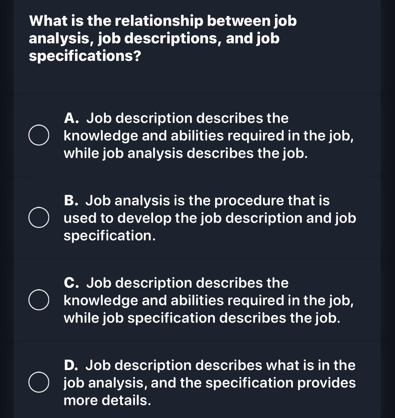 Solved What is the relationship between job analysis, job | Chegg.com