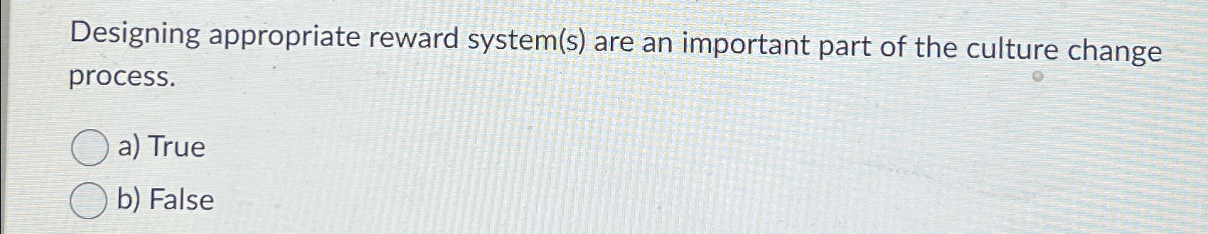 Solved Designing appropriate reward system(s) ﻿are an | Chegg.com