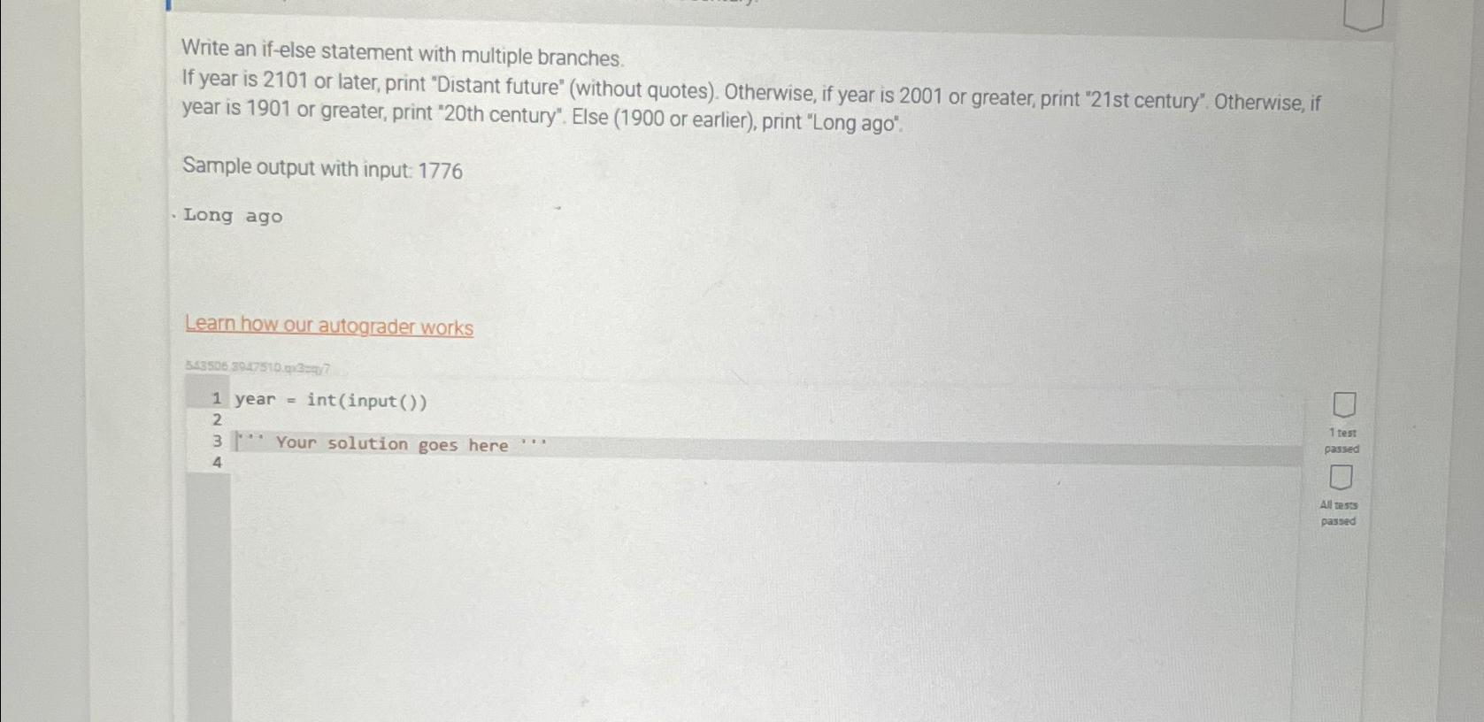 Solved Write an if-else statement with multiple branches.If | Chegg.com