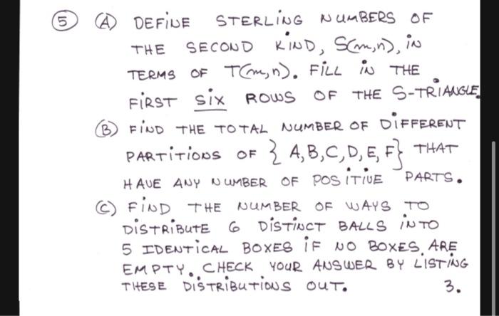 Solved U1 THE DEFINE STERLING NUMBERS OF SECOND KIND, | Chegg.com