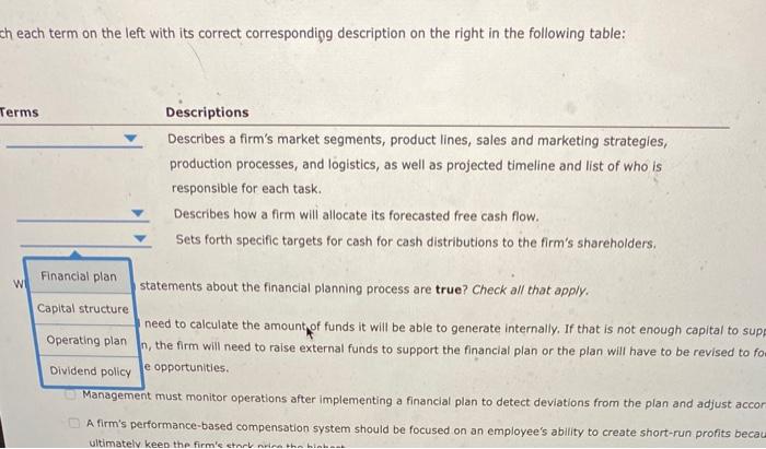 Solved Match each term on the left with its correct | Chegg.com