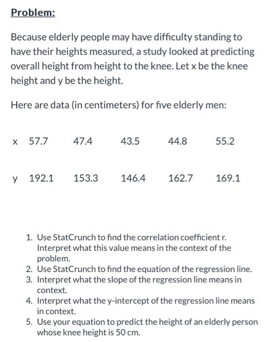 Solved Problem: Because elderly people may have difficulty | Chegg.com