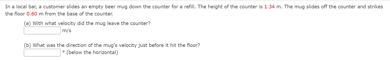 Solved In a local bar, a customer slides an empty beer mug | Chegg.com