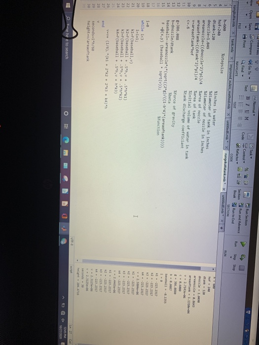 Solved Can Someone Show Me Where My Matlab Code Is Wrong My