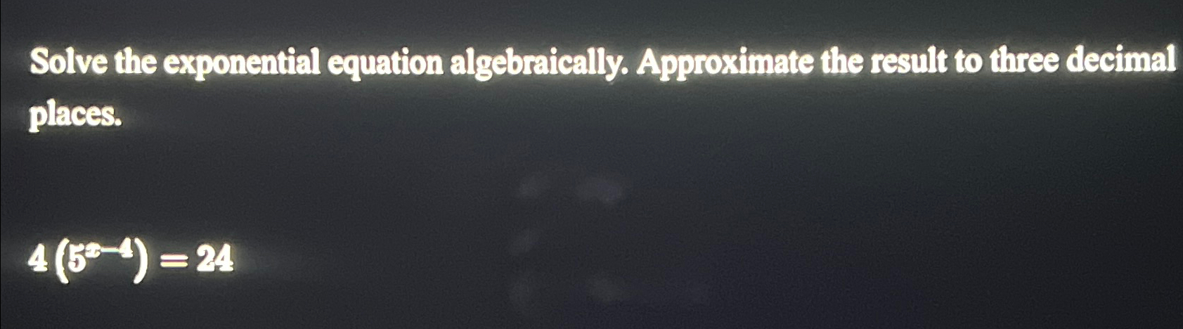 Solved Solve the exponential equation algebraically. | Chegg.com