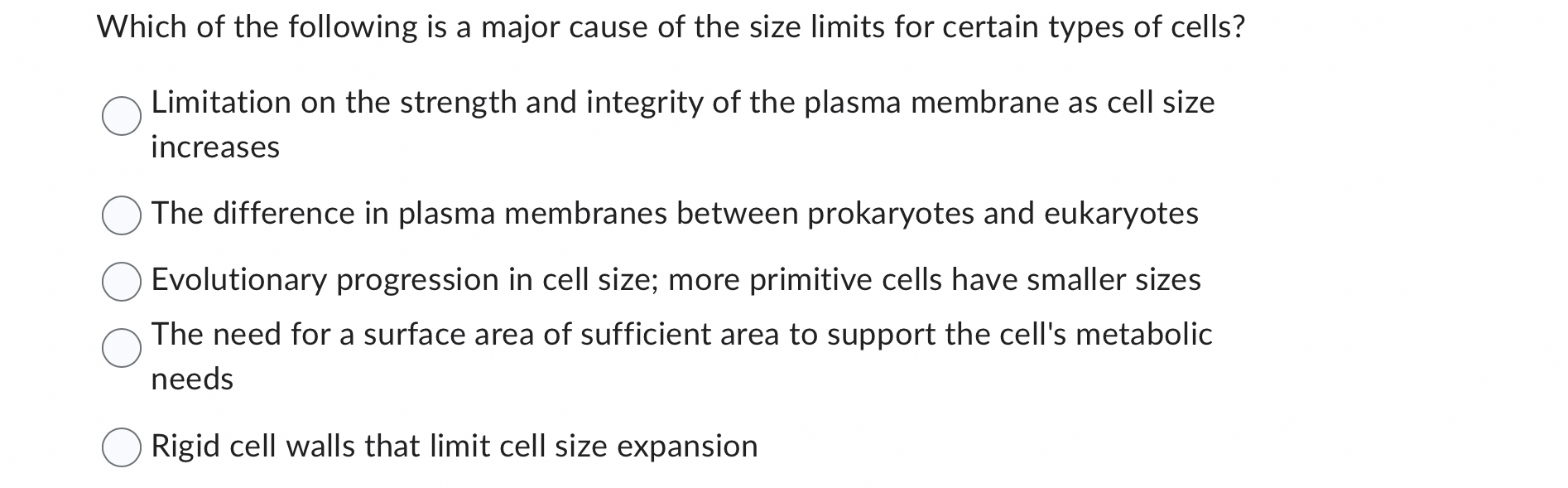 Solved Which of the following is a major cause of the size | Chegg.com