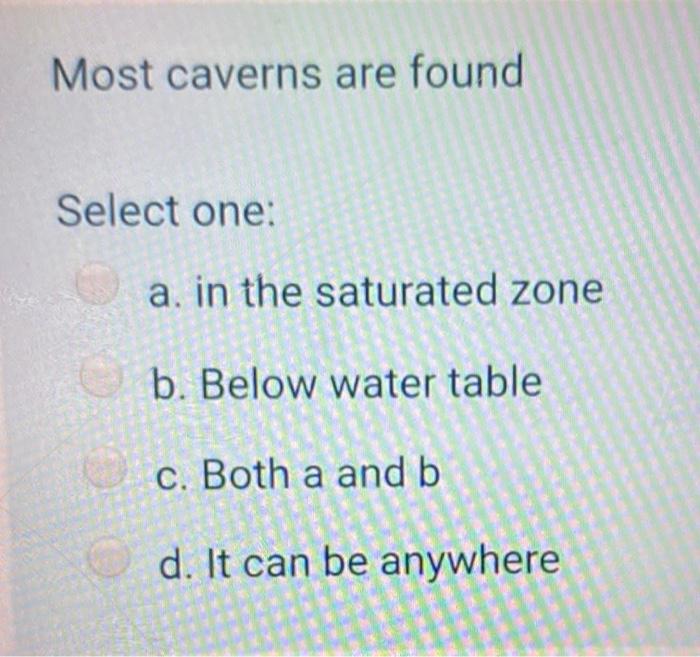 Solved Cone of depression Select one: a. Conical lowering in | Chegg.com