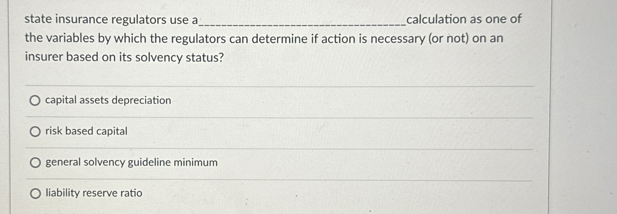 Solved state insurance regulators use a ﻿calculation as | Chegg.com