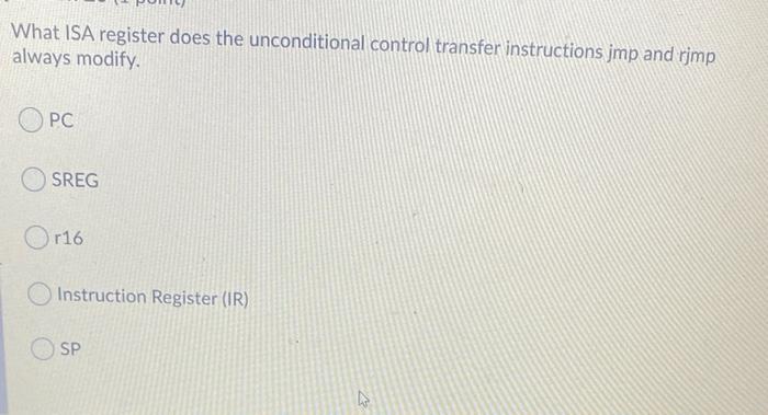 Solved What ISA register does the compare instruction (cp) | Chegg.com