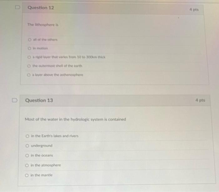Solved Question 12 Apts The hosphere is Other in motion | Chegg.com