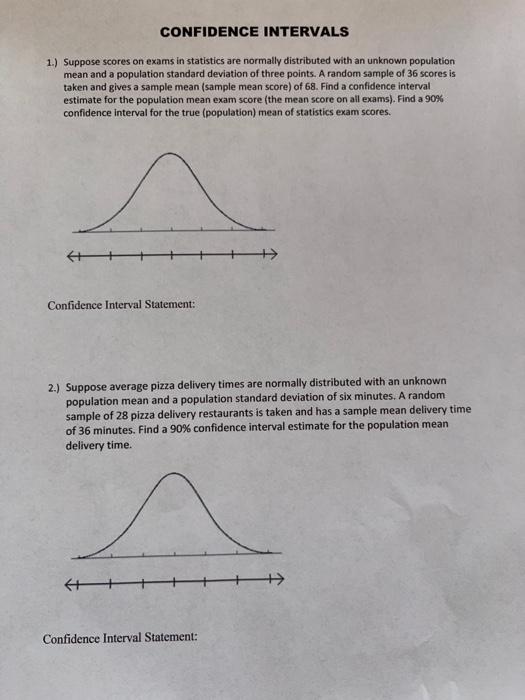 Solved Confidence Intervals 1 Suppose Scores On Exams In