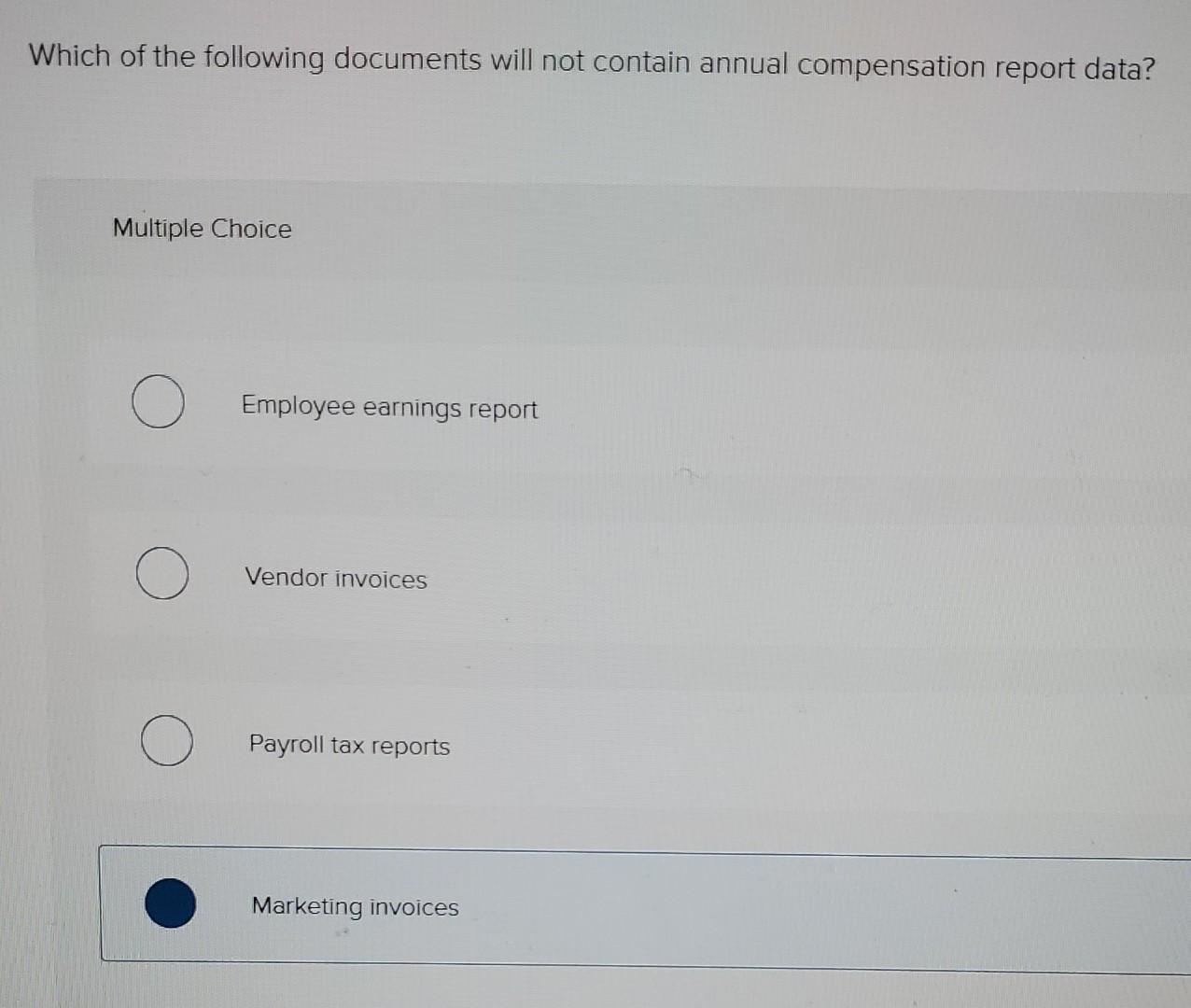Solved Which of the following documents will not contain | Chegg.com