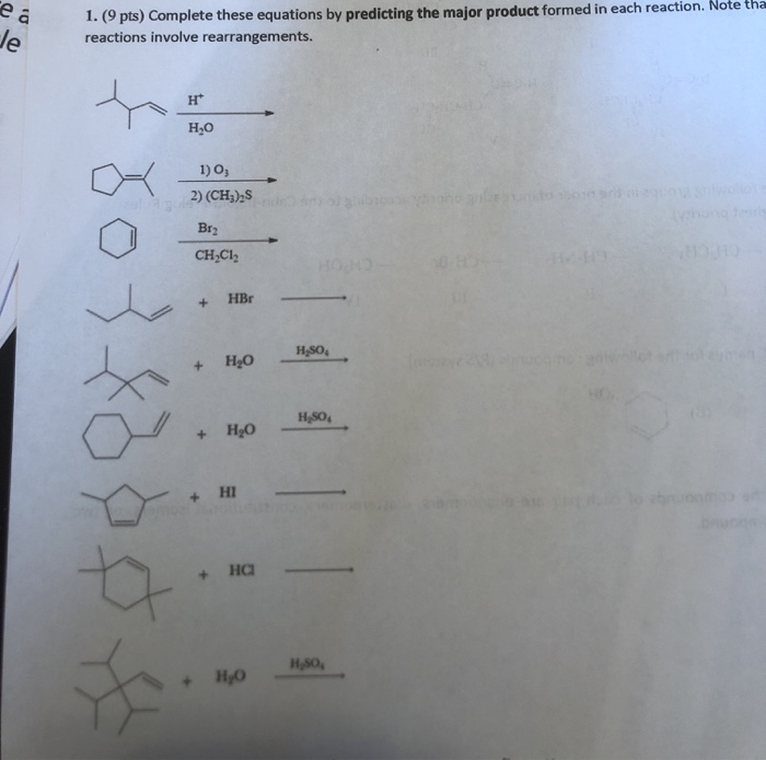 Solved e a Je 1. (9 pts) Complete these equations by | Chegg.com