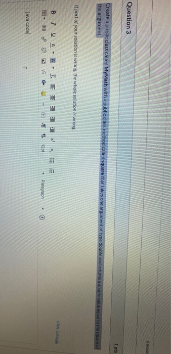 Solved Create a public class called MyMath with a public | Chegg.com