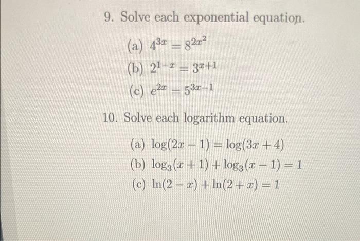 Solved 9. Solve each exponential equation. (a) 432 = 8222 | Chegg.com