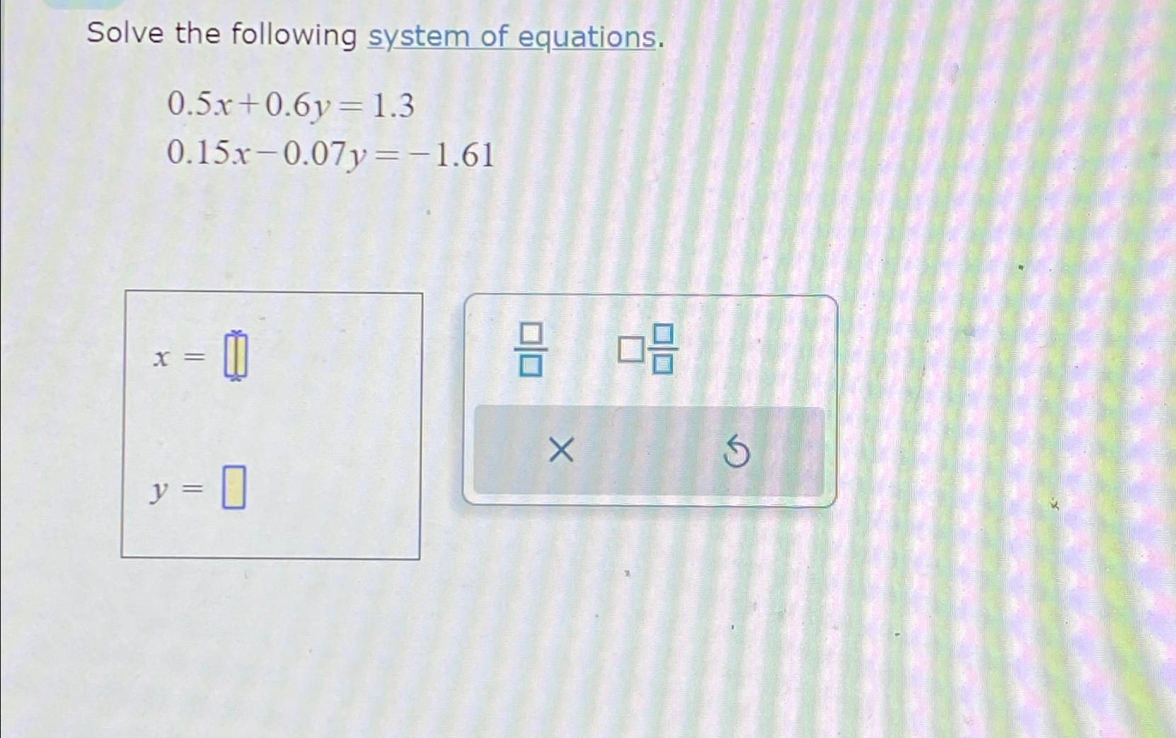 Solved Solve the following system of | Chegg.com