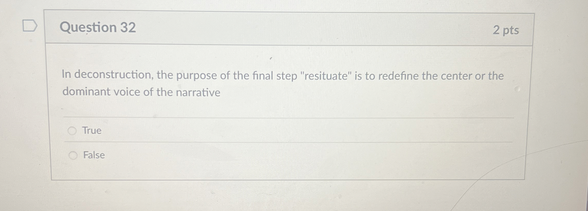 Solved Question 322 ﻿ptsIn deconstruction, the purpose of | Chegg.com