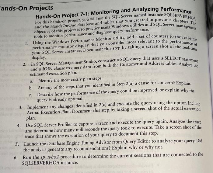 Solved ands-On Projects Hands-On Project 7-1: Monitoring and | Chegg.com