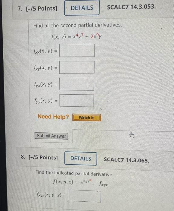 Solved Find all the second partial derivatives. | Chegg.com