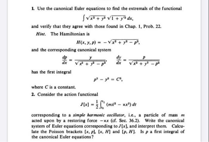 Solved 94 CANONICAL FORM OF THE EULER EQUATIONS CHAP. | Chegg.com