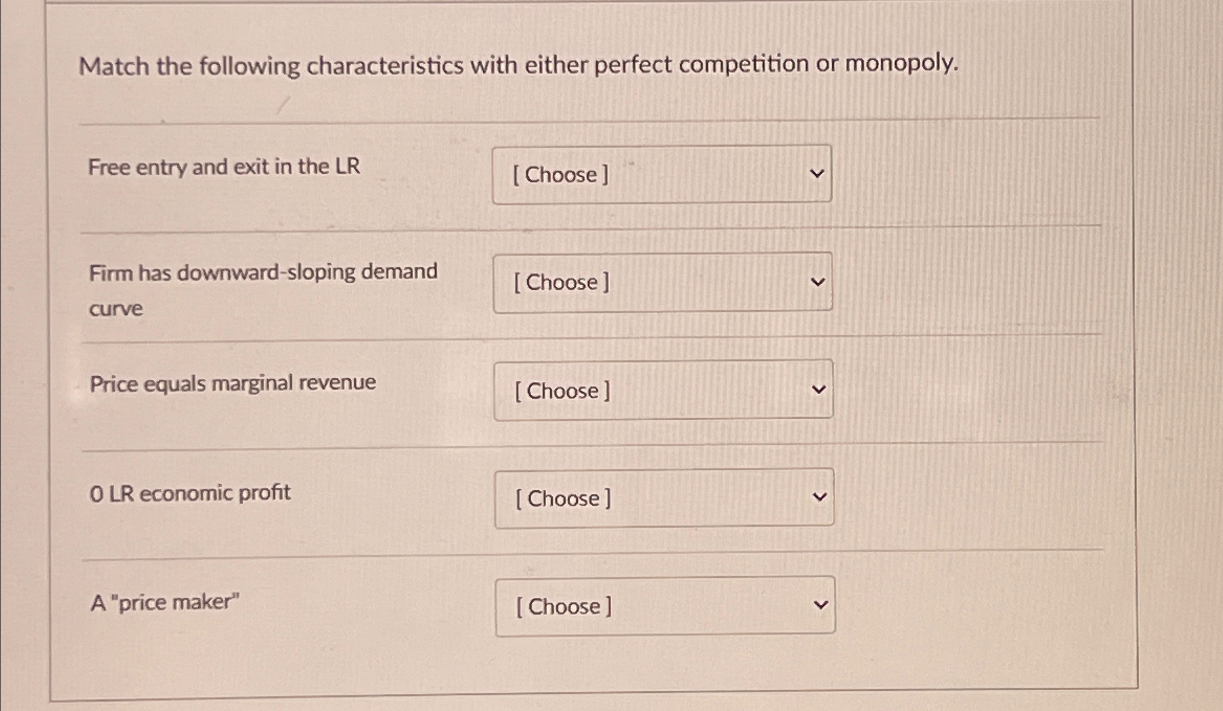 Solved Match the following characteristics with either | Chegg.com