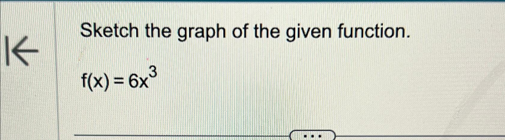 Solved Sketch the graph of the given function.f(x)=6x3 | Chegg.com