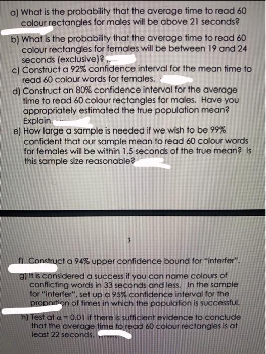 Solved Naming the ink color of color words can be difficult. | Chegg.com