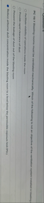 Solved PC 10.1 ﻿Blasting rooms must be ventilated | Chegg.com