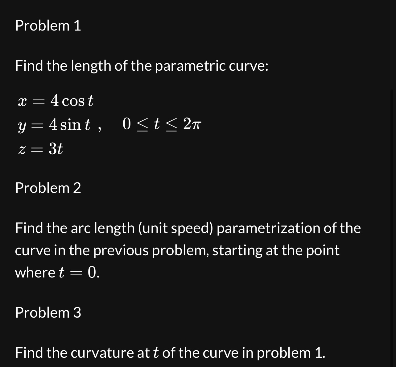 Solved Problem 1Find the length of the parametric | Chegg.com