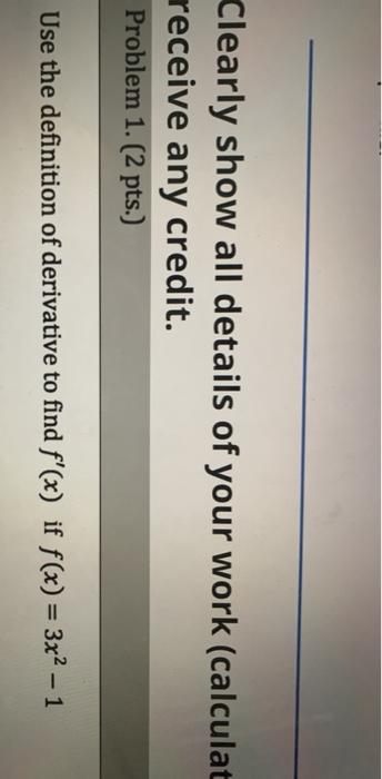 Solved Clearly show all details of your work (calculat | Chegg.com