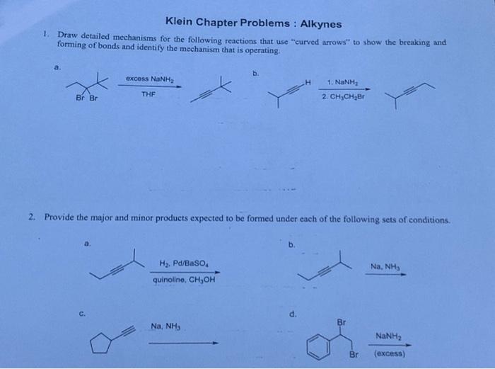 Solved Klein Chapter Problems : Alkynes 1. Draw detailed | Chegg.com