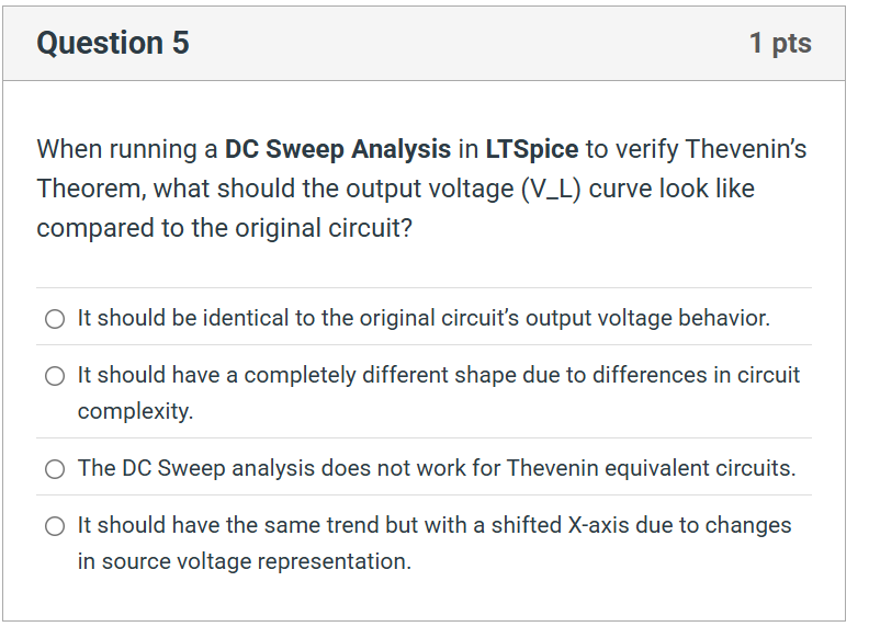Solved Question 5When running a DC Sweep Analysis in LTSpice | Chegg.com
