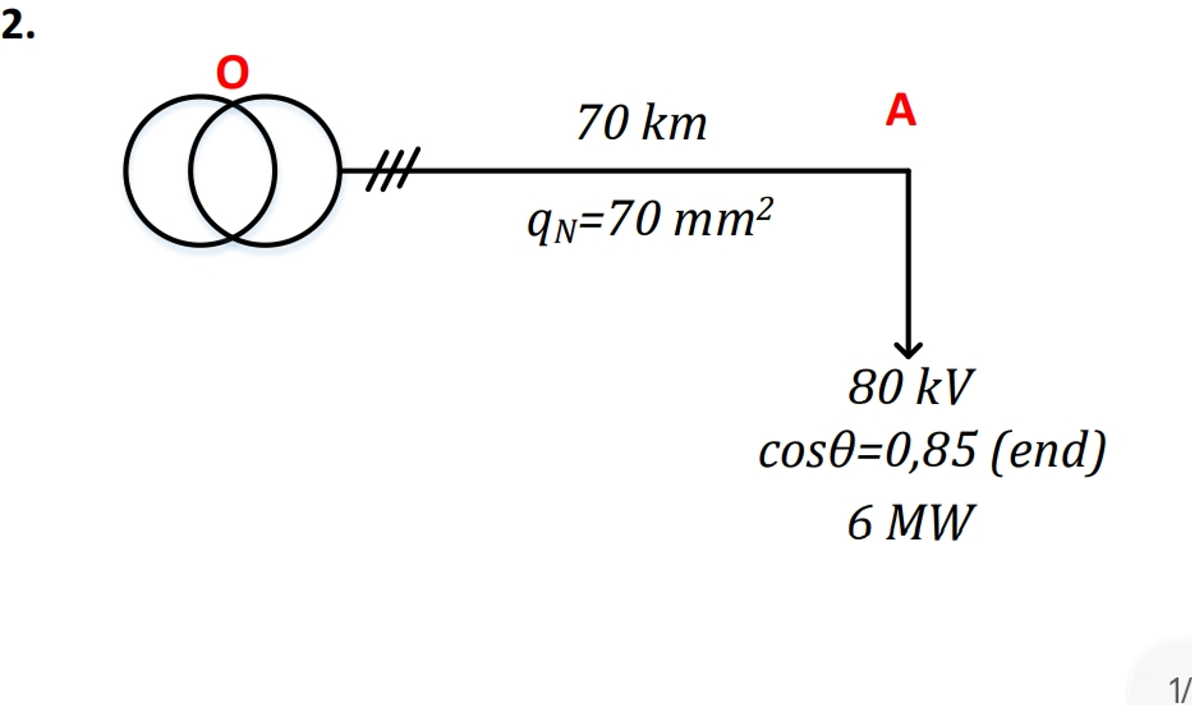 Solved 70 ﻿km Distance Of A 3 Phase Medium Voltage Network