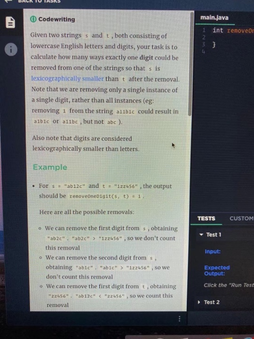 Solved Codewriting Mainjava 1 Int Remove0n Given Two 3189